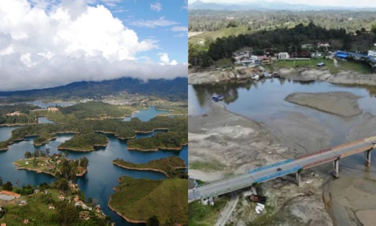 Embalse de Guatapé sin agua y como “un desierto”: Esto es lo que se ...